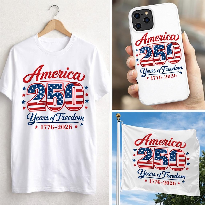 USA 250th Anniversary PNG Bundle, America 250 Merchandise, Sublimation ...