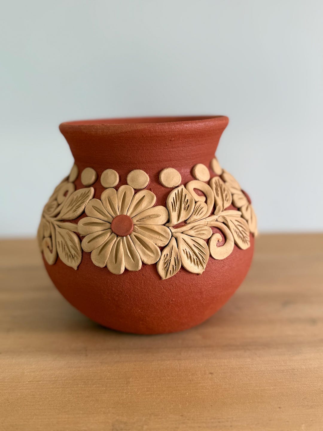 Perfect Gift Clay Embroidered Vase • Barro Decorada • Oaxacan Home ...