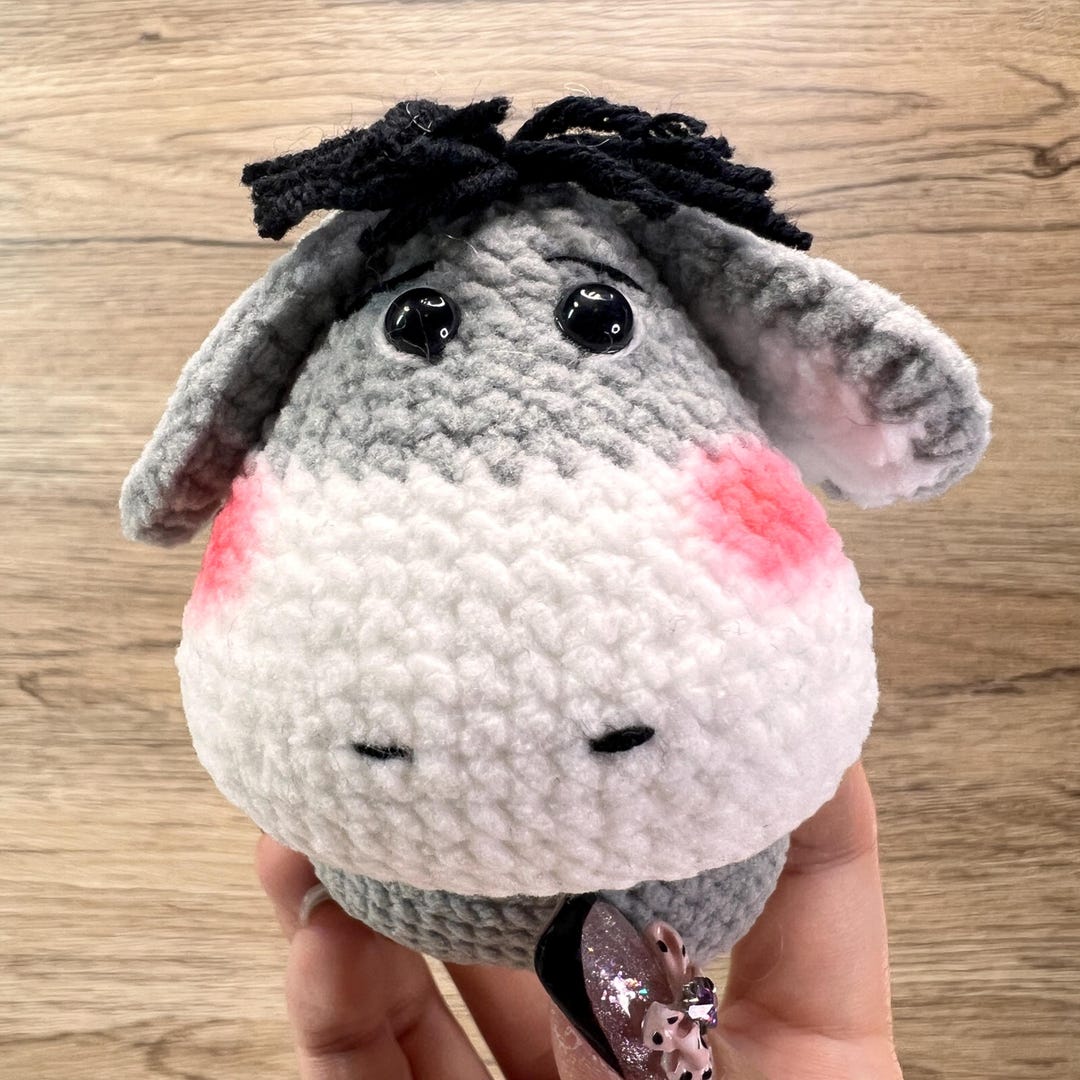 Handmade Gift Crochet Donkey Plushie Funny Gift Donkey Toy Amigurumi ...