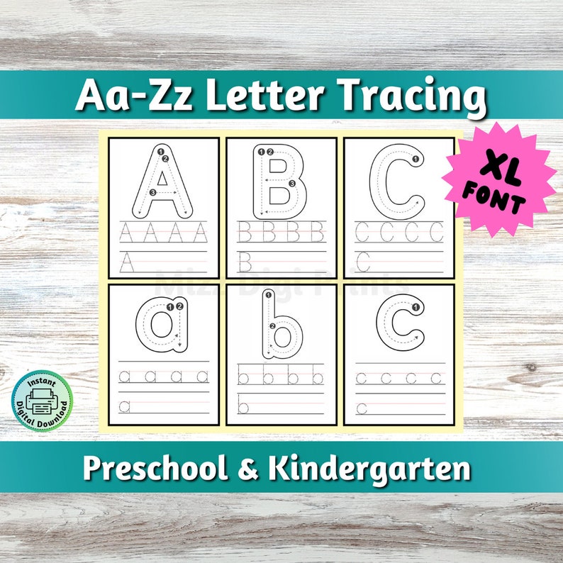 Tracing Practice Alphabet Letters for Preschool and - Etsy