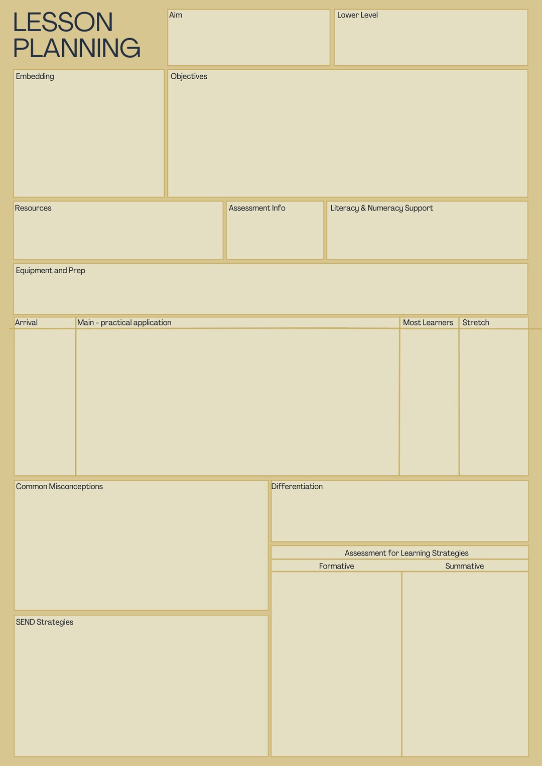 Lesson Plan With Group and Individual Notes fillable Pdf A4 - Etsy