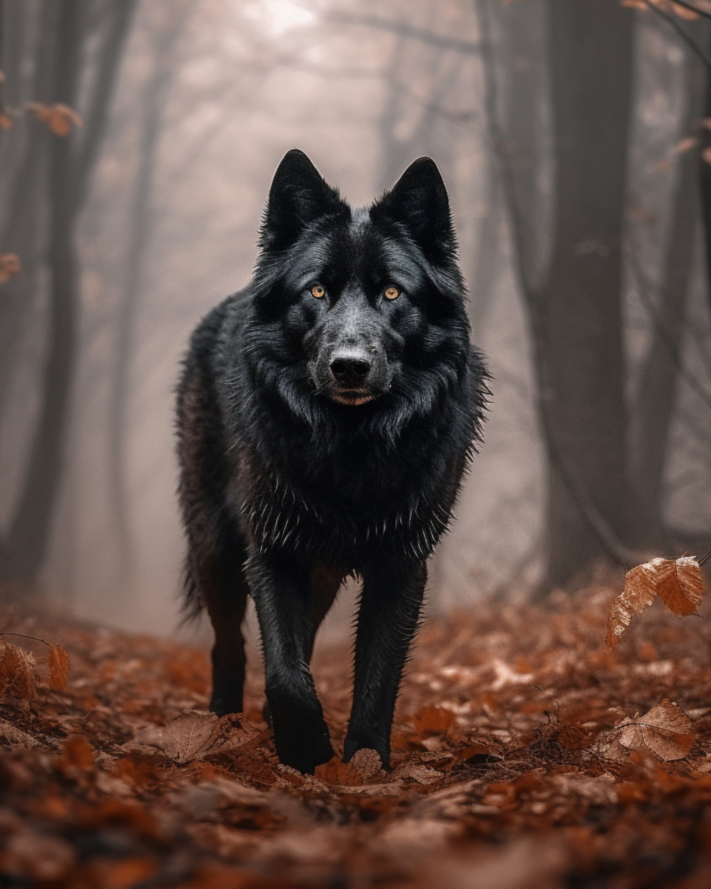 Black Wolf Digital Art - Etsy