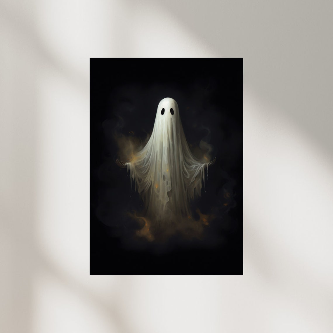 Ghost Painting PRINTABLE Art Print, Halloween Home Decor, Abstract Cute ...