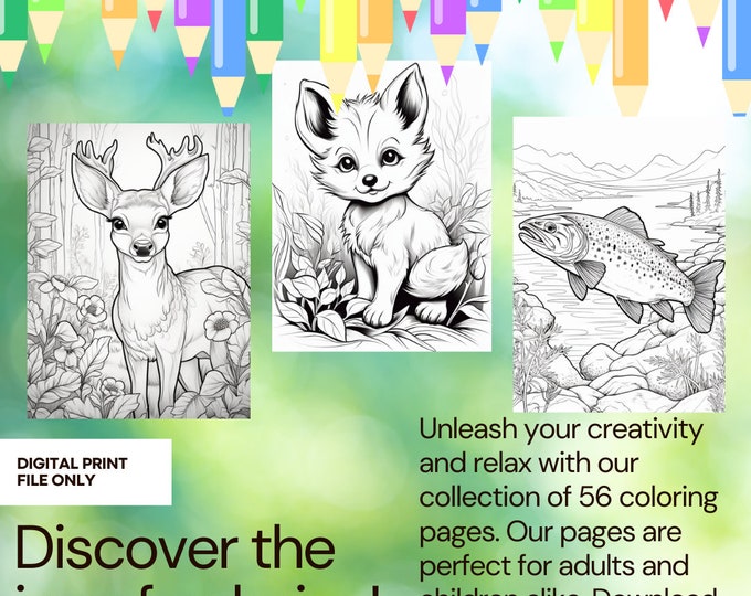 50 Little Forest Animals Wearing Clothes | Woodland Animals Coloring ...