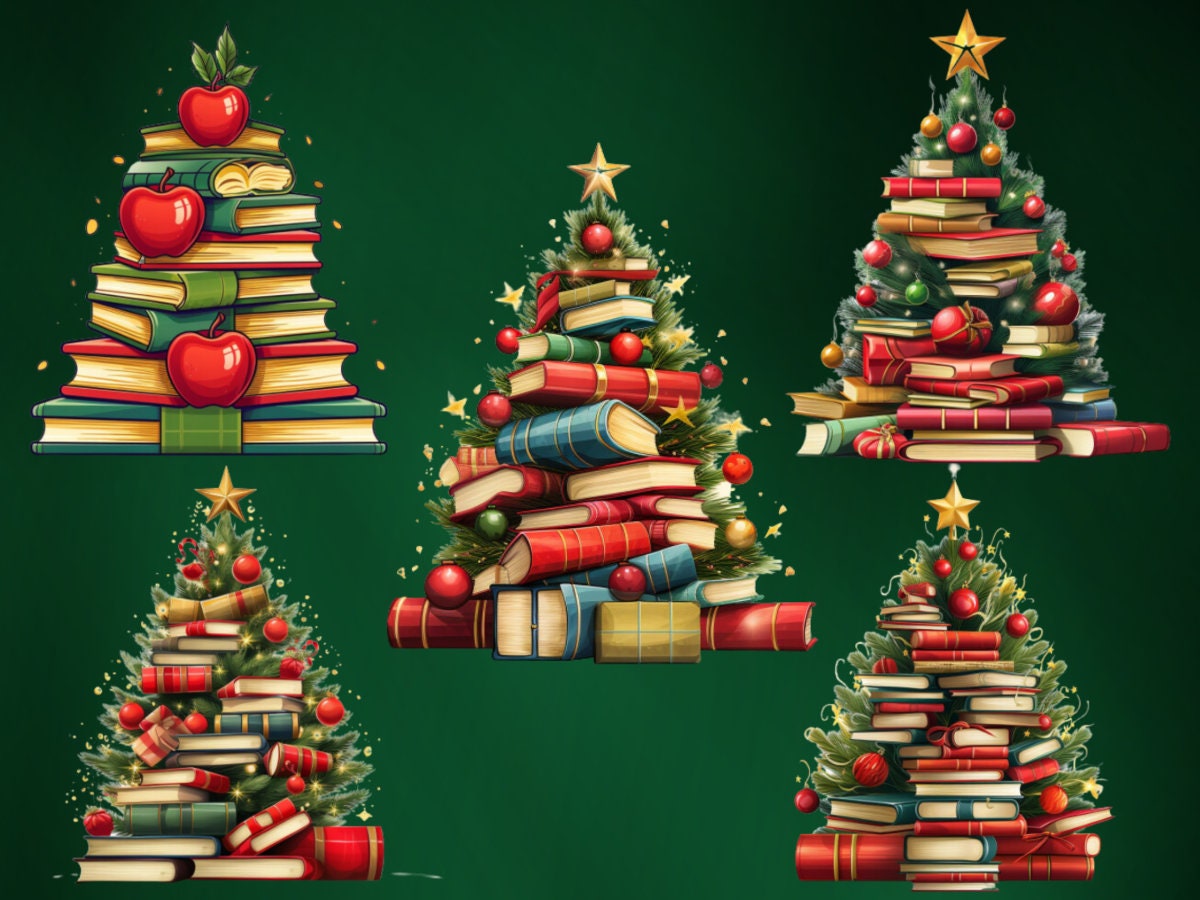 Christmas Book Tree Bundle PNG Design, Book Lover, Teacher Gift - Etsy