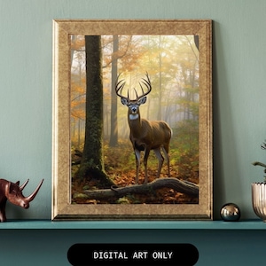 Whitetail Buck Deer Fall Art Digital Art - Etsy
