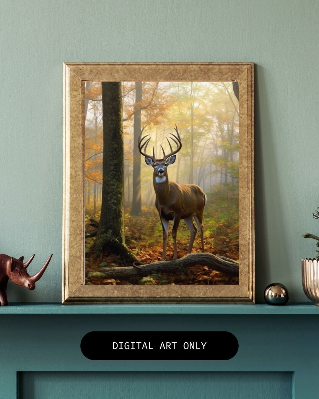 Whitetail Buck Deer Fall Art Digital Art - Etsy