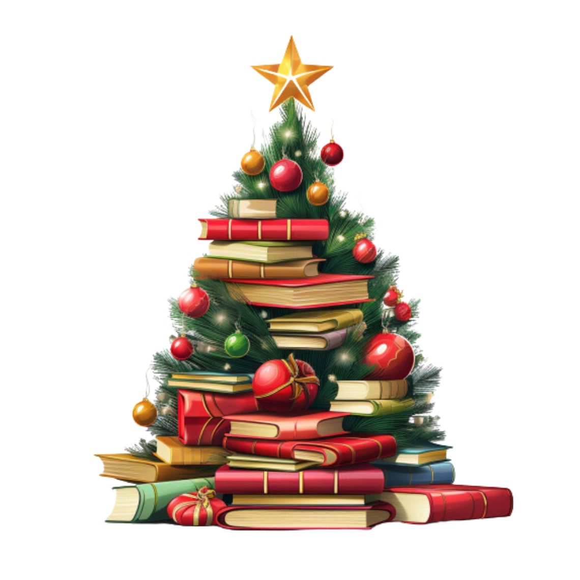 Christmas Book Tree Bundle PNG Design, Book Lover, Teacher Gift - Etsy