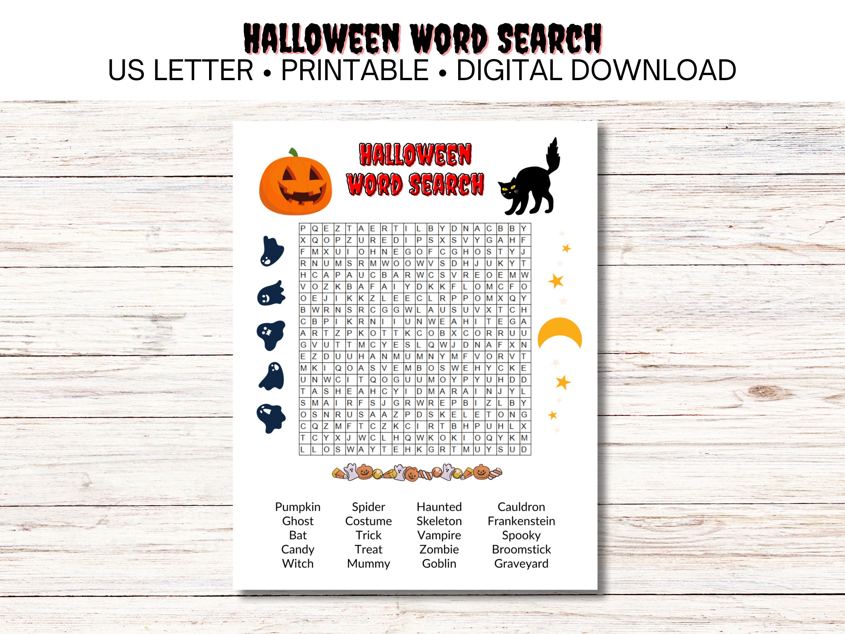Halloween Word Search Kids Party Game | Kids Party Game | Halloween ...
