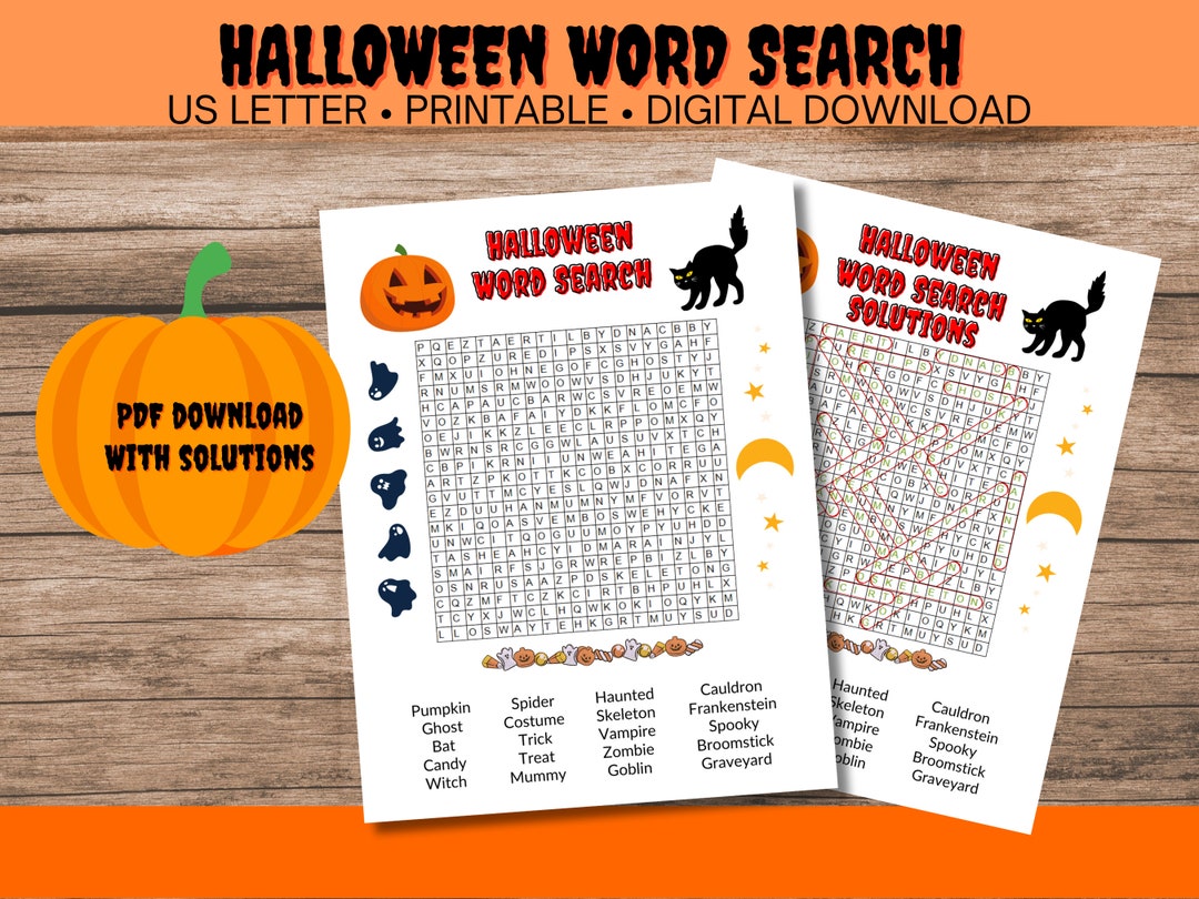 Halloween Word Search Kids Party Game | Kids Party Game | Halloween ...