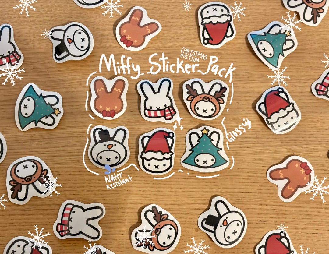Miffy Sticker Pack fanart Christmas Edition - Etsy