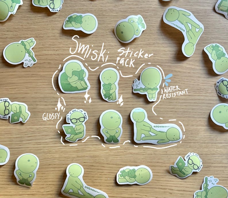 Smiski Sticker Pack |fanart| - Etsy
