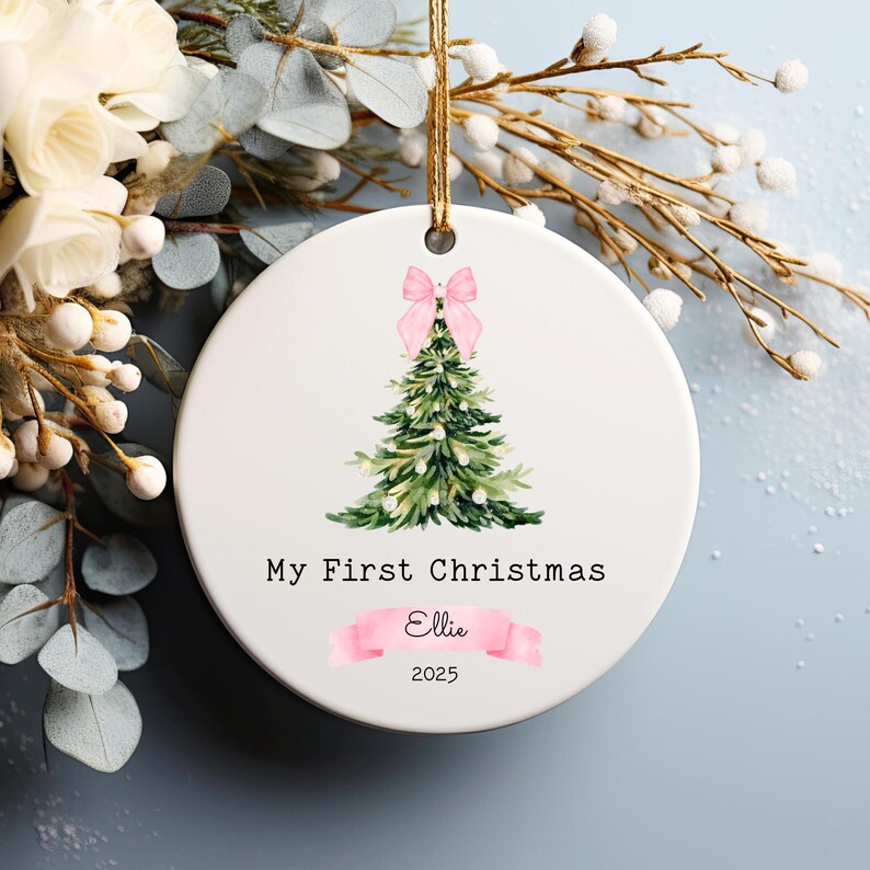 Personalized Baby Ornament My First Christmas 2025 Custom Name Ceramic ...