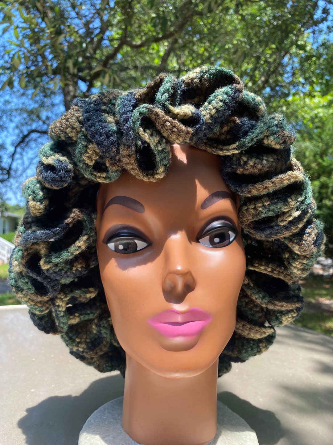 Handmade Ruffle Unique Trendy Camouflage Crochet Hat - Etsy