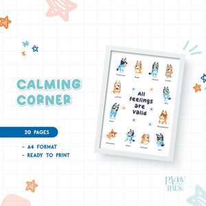 Bluey Calming Corner Bluey Safe Zone Toddler Calm Down - Etsy