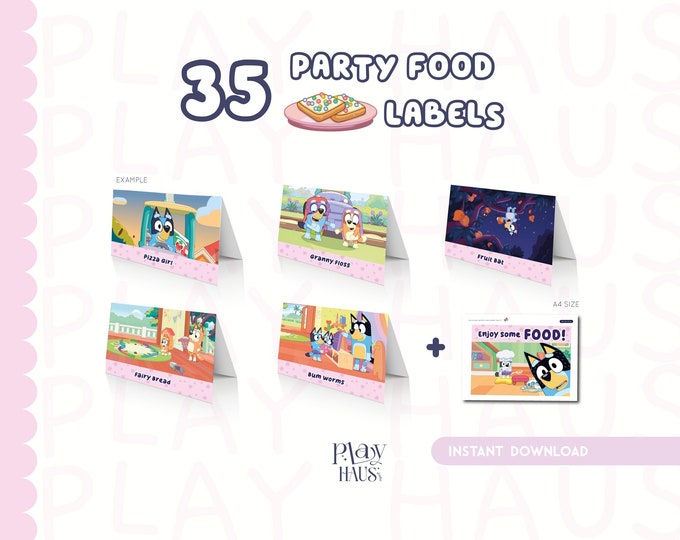35 Pink Food Label Bundle, Pink Deco, Food Tent Bundle, Party Food ...