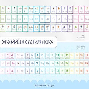 Classroom Bundle, Alphabet Posters, Learn to Count, Shapes, Classroom ...