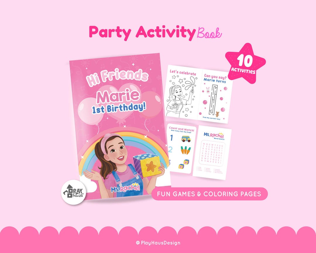 Ms Rachel Party Book Birthday Activities, Ms Rachel Personalised ...