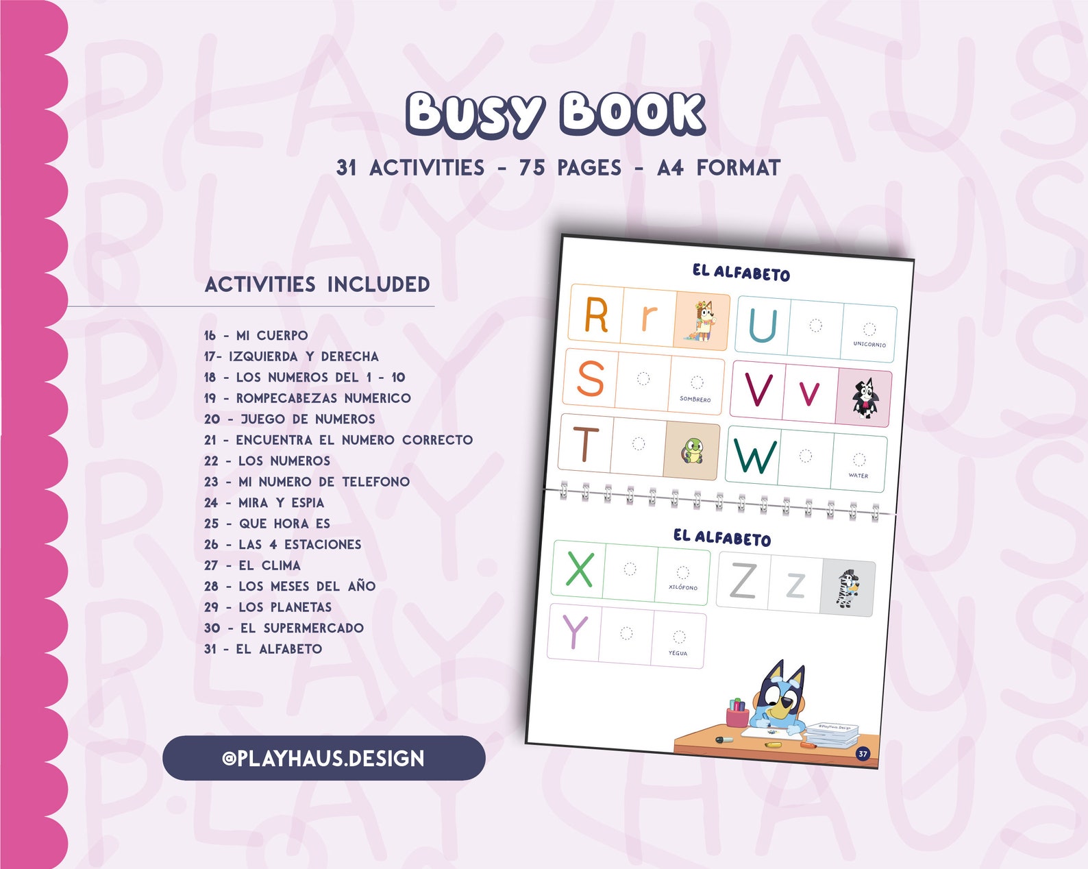 Libro De Actividades Bluey En Español, Bluey Busy Book, Bluey Busy ...