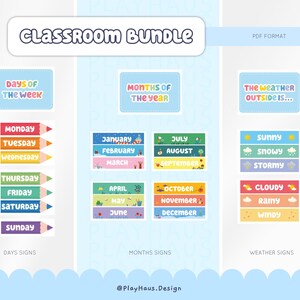 Classroom Bundle, Alphabet Posters, Learn to Count, Shapes, Classroom ...