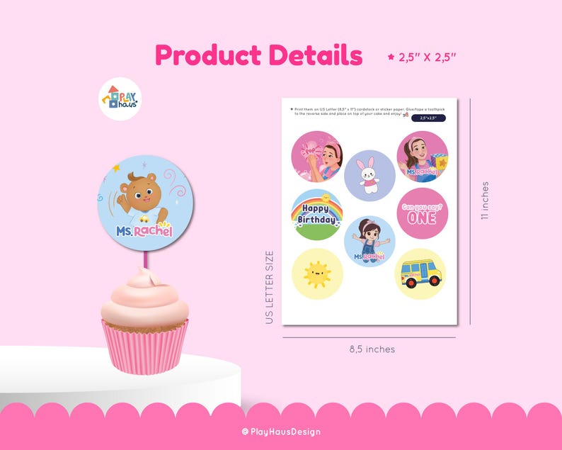 Ms Rachel Cupcake Toppers | 21 Ms Rachel Printable Birthday Toppers ...