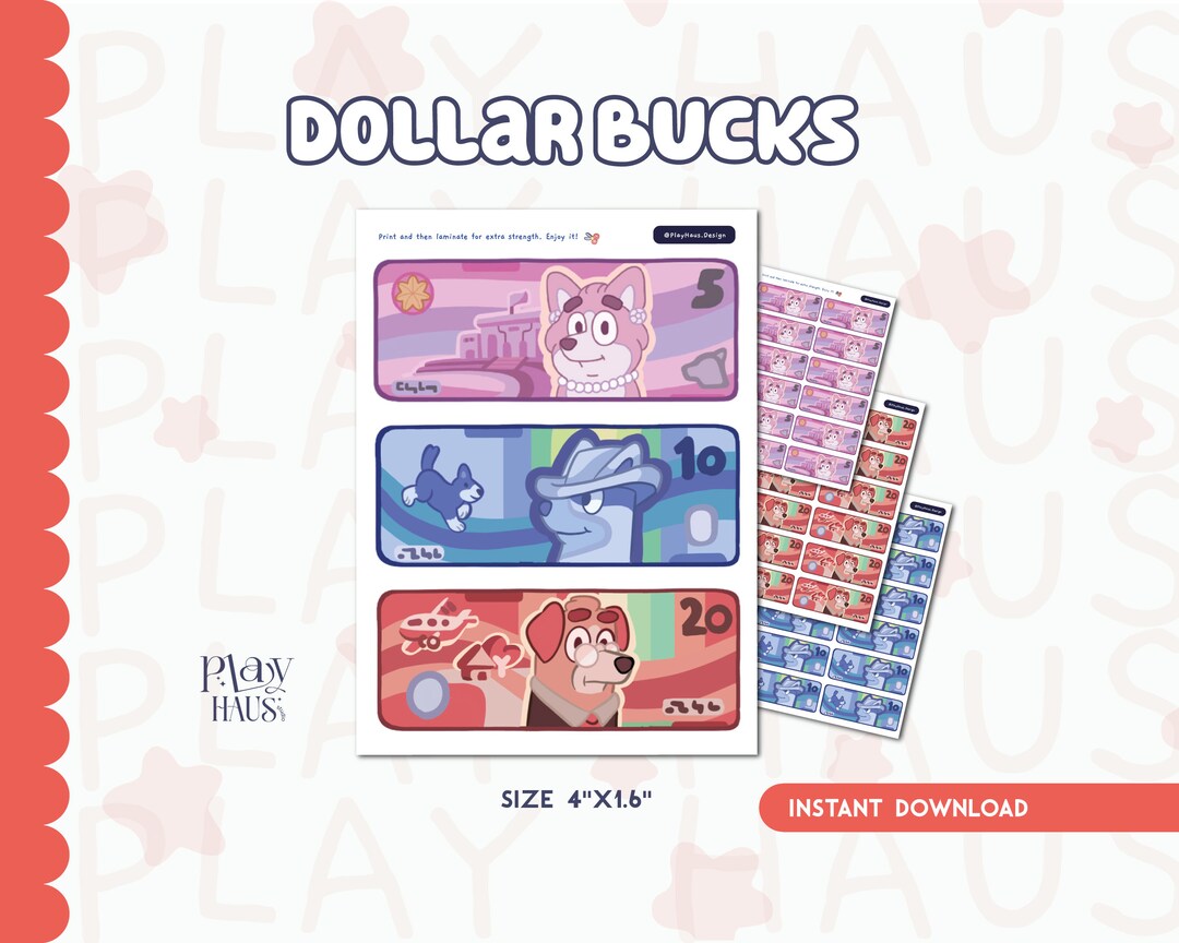 Dollar Bucks Printable, Reward Bucks, Good Behaviour Bucks, Chore Bucks ...