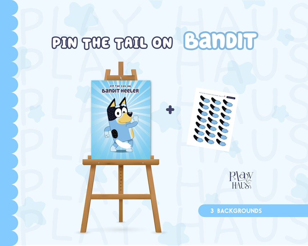 Ponle la cola a Bandit, Pin the tail game, Blue Party Pin the Tail ...