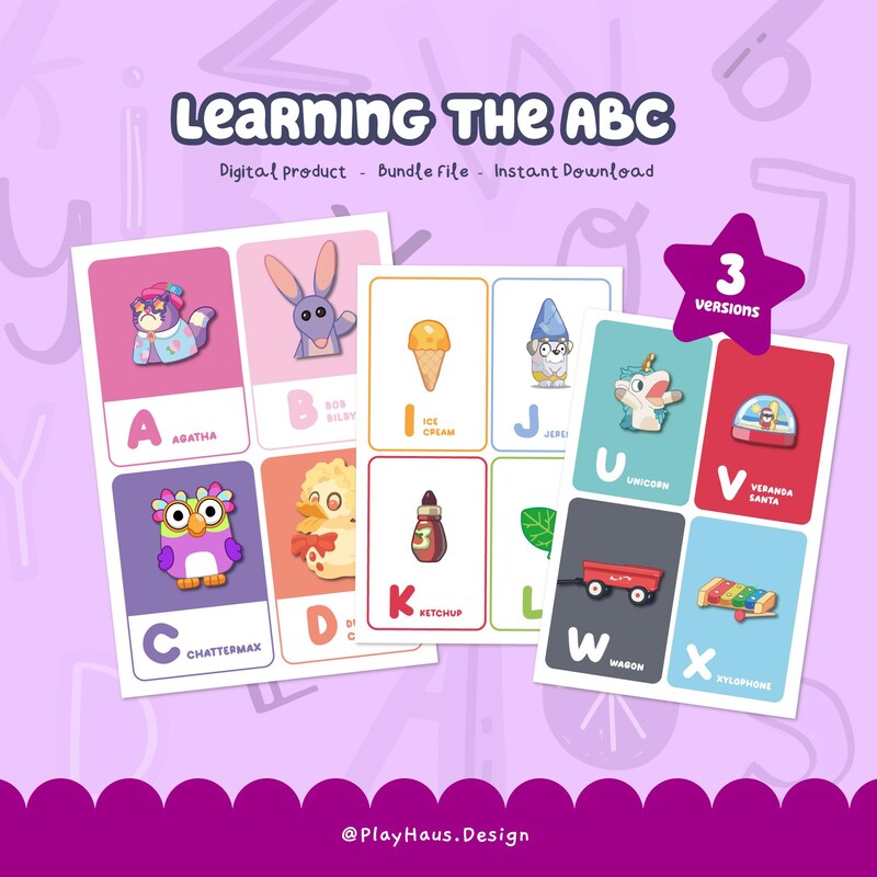 Alphabet Flash Cards - Etsy