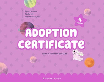 Adoption Certificate Bundle, Adopt a Friend, Party Activity for Kids ...