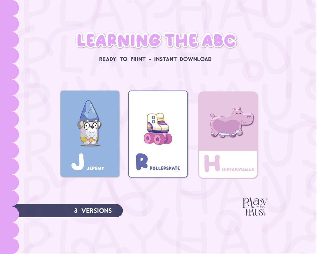 Bluey Alphabet, Bluey Flash Cards, Bluey Alphabet Flash Cards, 26 Bluey ...