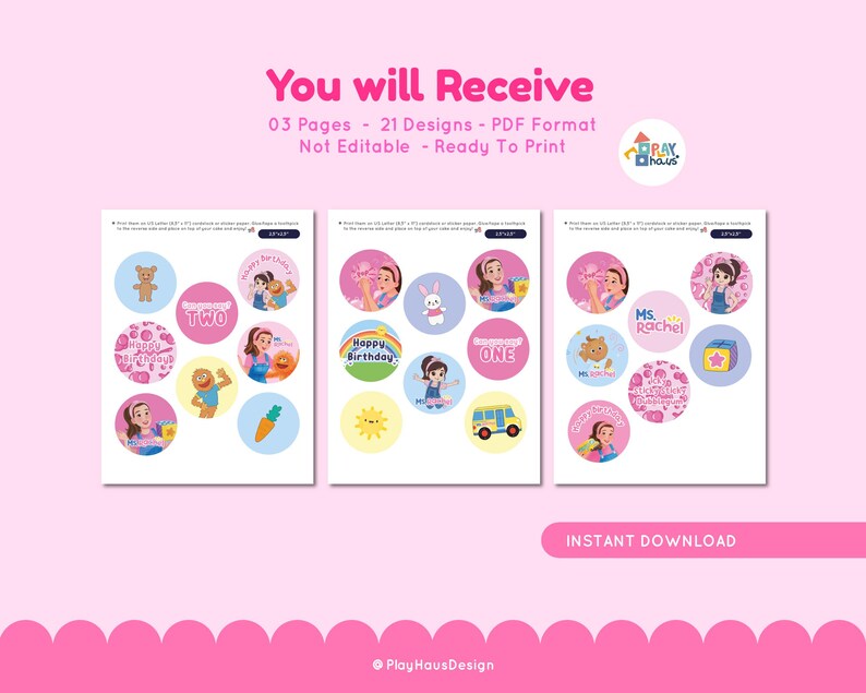 Ms Rachel Cupcake Toppers | 21 Ms Rachel Printable Birthday Toppers ...