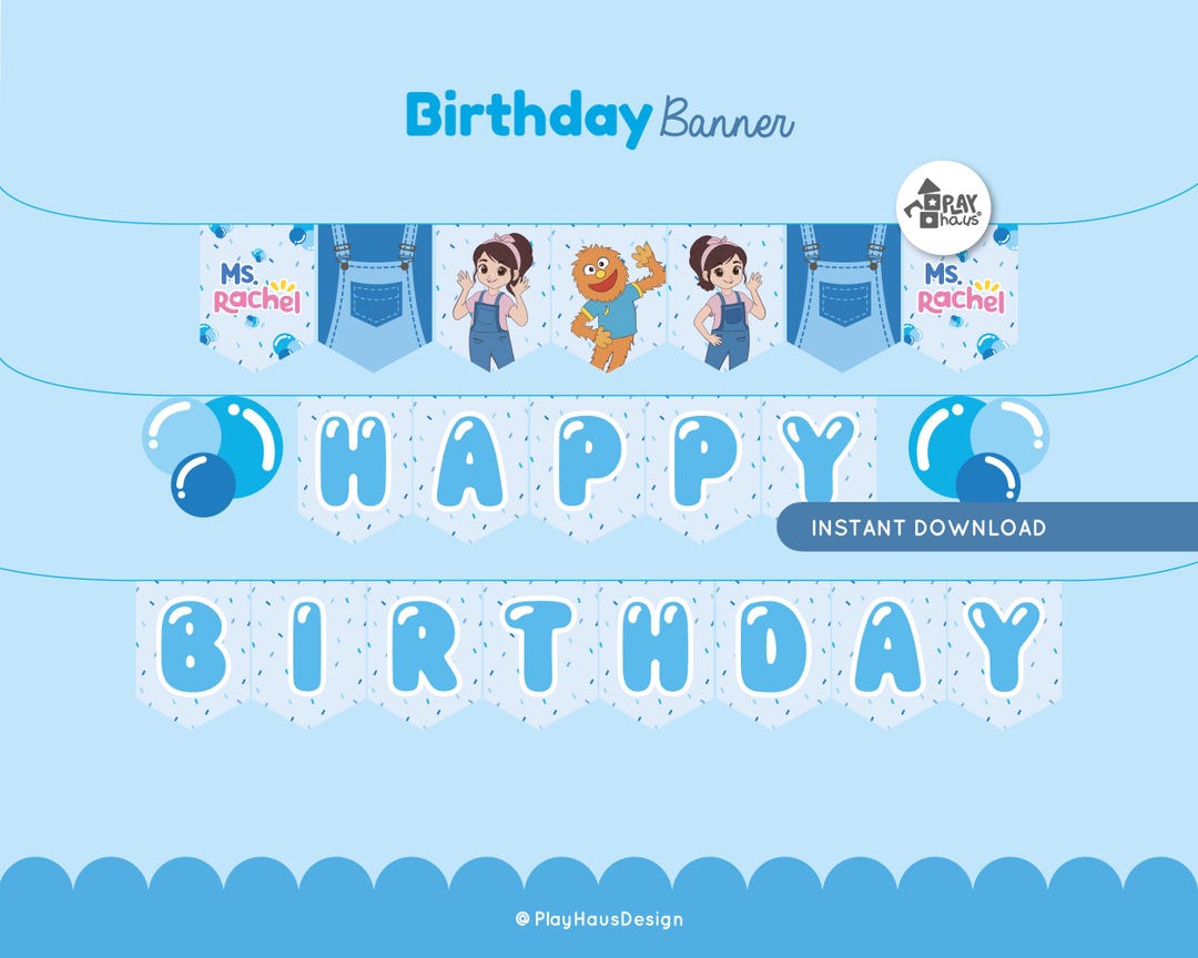 Ms. Rachel Birthday Banner, Songs for Littles, Ms. Rachel Happy ...