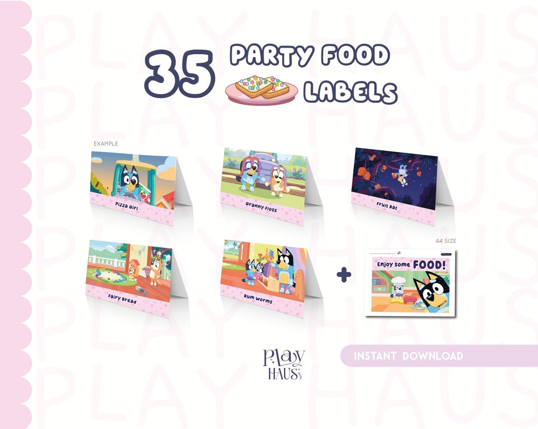 35 Pink Food Label Bundle, Pink Deco, Food Tent Bundle, Party Food ...