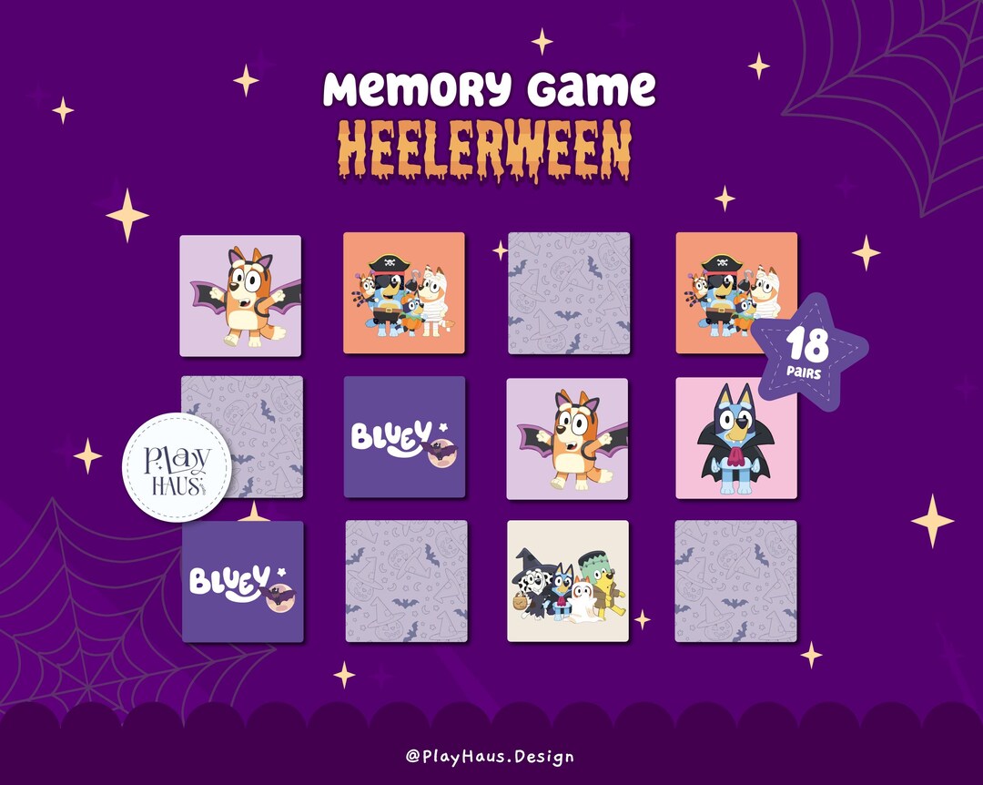 Booey Halloween Printable Memory Game, Pre-school Printable Game ...
