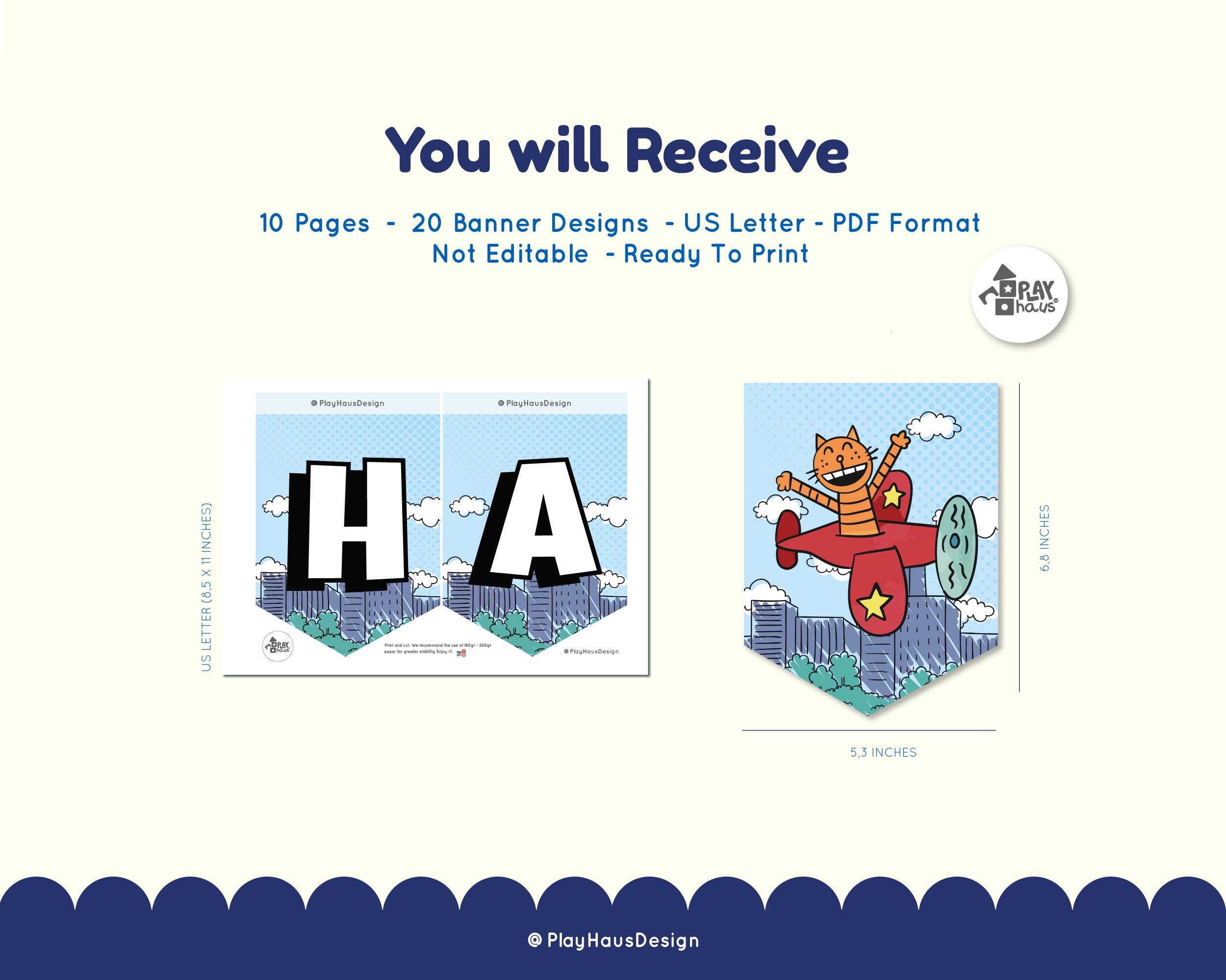 Dogman Happy Birthday Banner | Comic Party Printable | Dogman Birthday ...