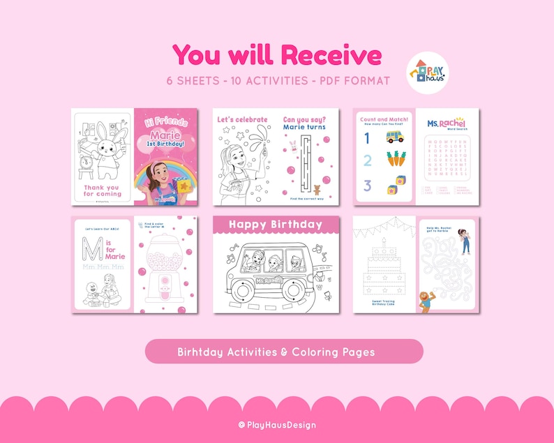 Ms Rachel Party Book Birthday Activities, Ms Rachel Personalised ...