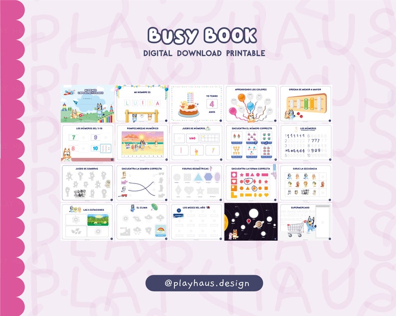 Libro De Actividades Bluey En Español, Bluey Busy Book, Bluey Busy ...