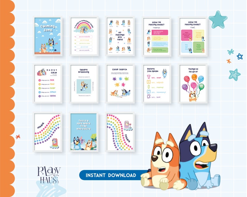 Bluey Calming Corner Bluey Safe Zone Toddler Calm Down - Etsy