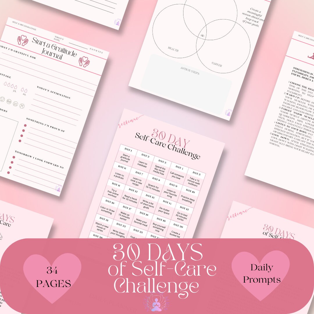 30 Days of Self-care Challenge Planner by Angelauraalign: Self-love ...