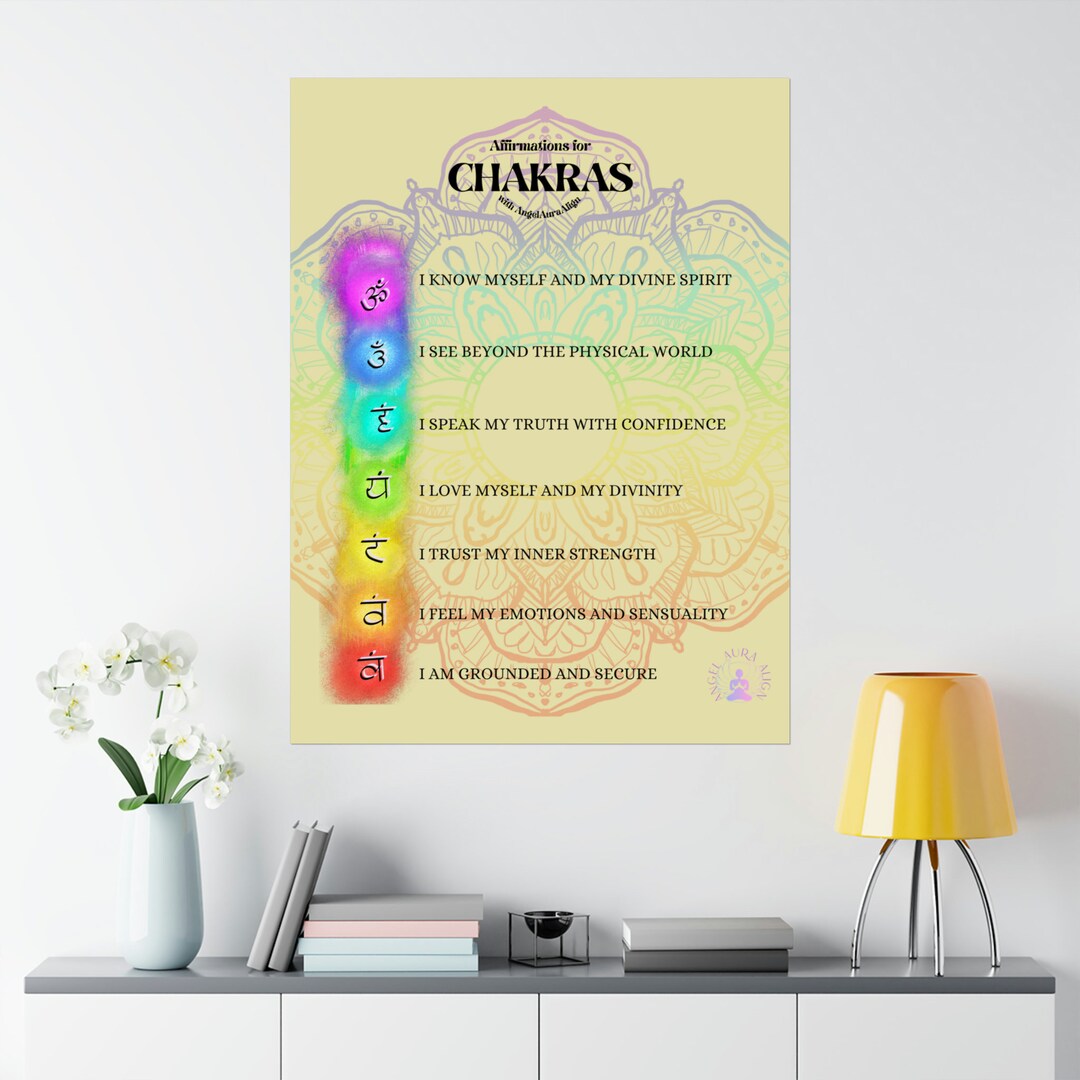 Chakra Affirmations Matte Poster by Angel Aura Align - Etsy