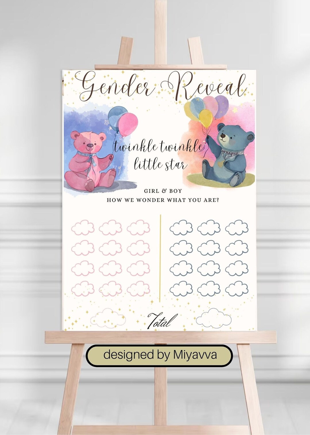 Gender Reveal Party Voting Sign Digital Download He or - Etsy