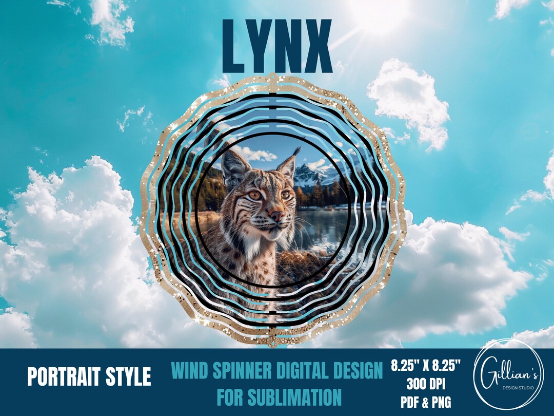 Portrait LYNX Wind Spinner Suncatcher Sublimation Designs, Lynx PNG 300 ...