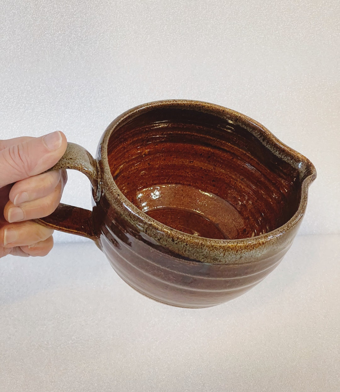 Pottery Batter Bowl Ceramic Pitcher Pottery Bowl With Spout - Etsy