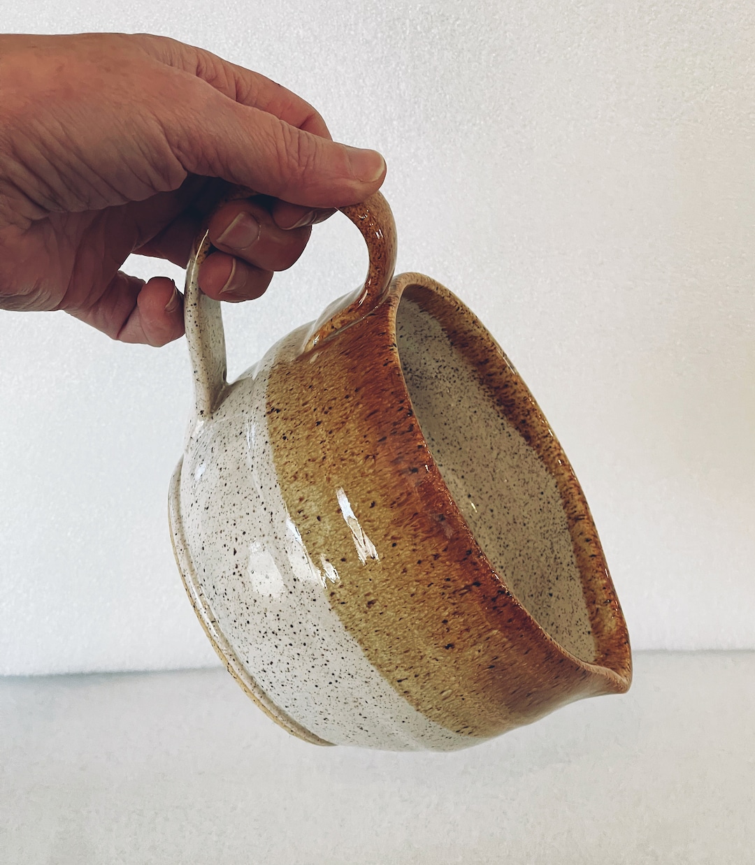 Pottery Batter Bowl Ceramic Pitcher Pottery Bowl With Spout - Etsy