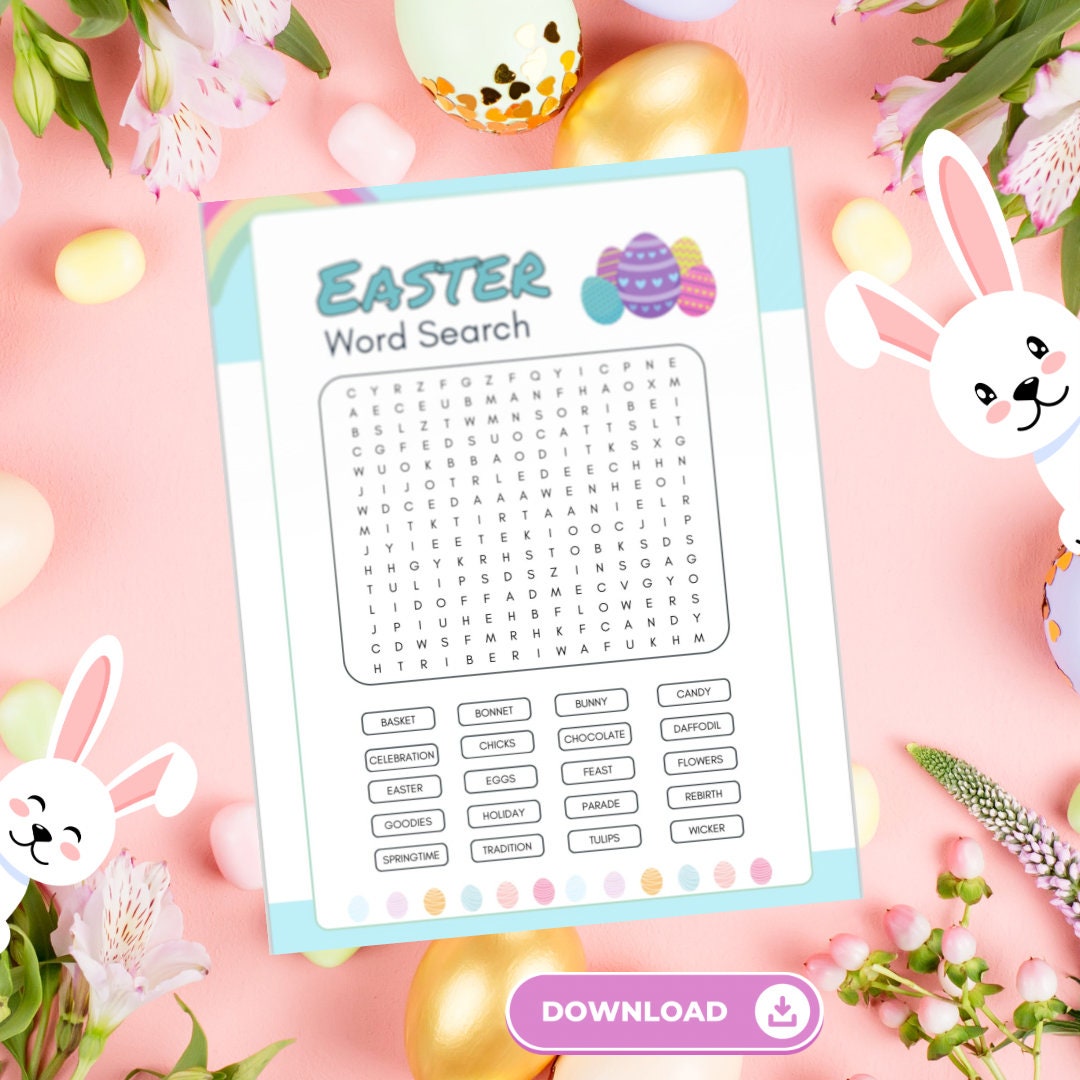 Easter Word Search, Printable Easter Game, Easter Activity for Kids and ...