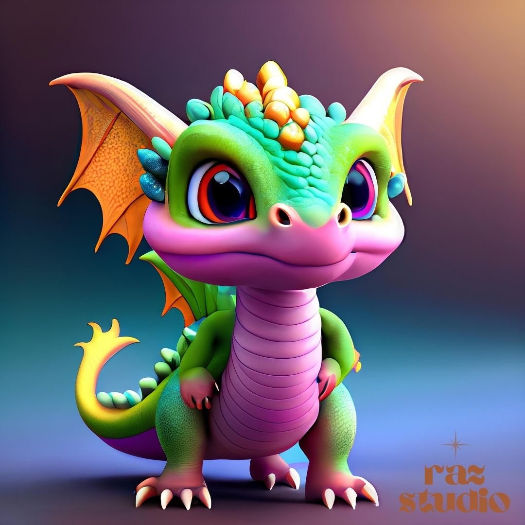 3D Dragon Art Print SVG, 3D Dragon PNG, Digital Download, Fantasy Decor ...