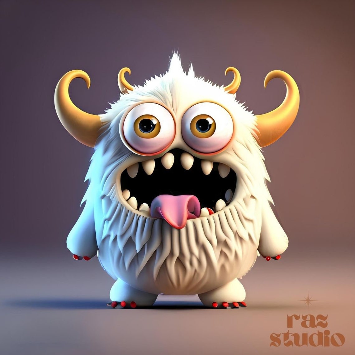 3D Cute Monster Clipart, Cute Monster Png Svg, 3D Monster Art, Monster ...