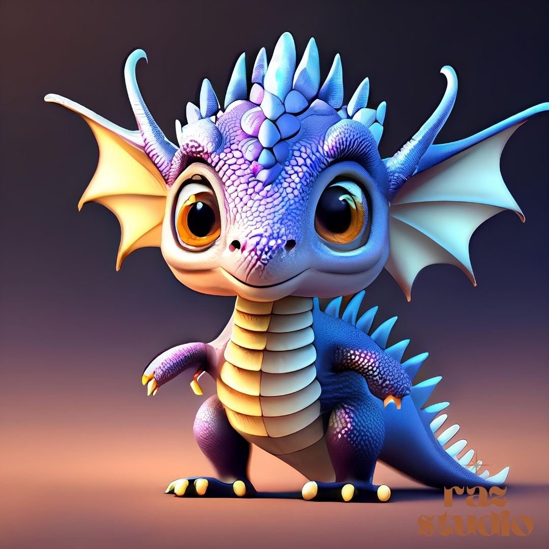 3D Cute Dragon Design, Dragon Png Svg Wall Decor, Mythical Creature ...