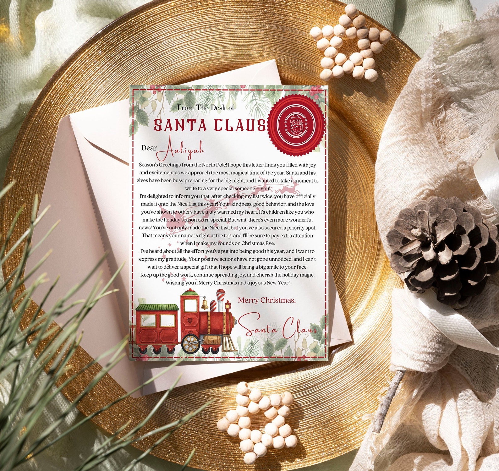 Editable Letter From Santa Printable Santa Letter Santa Stationary ...