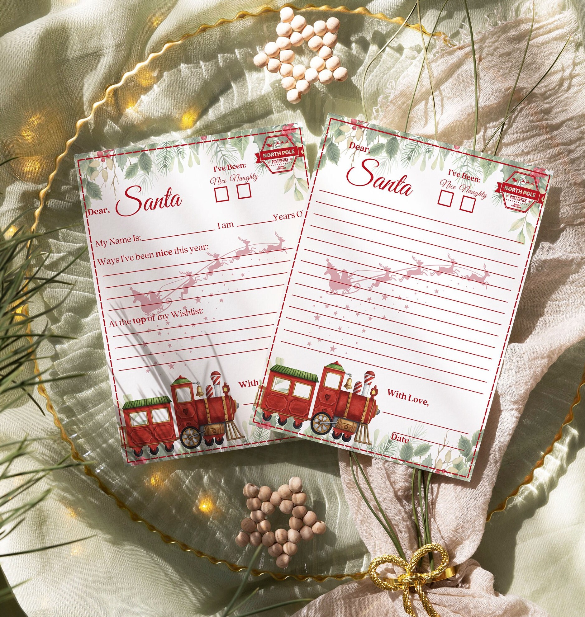 Editable Letter to Santa Printable Dear Santa Letter North Pole Mail ...